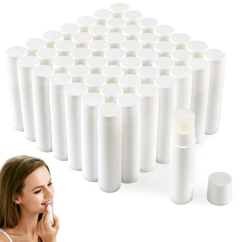 50 Pieces Lip Balm Bulk Moisturizing Lip Balm Original Lip Cream Stocking Stuffers Add Your Own Labels for Men Women Children Parties Gifts Baskets Business Branding Traveling (Jasmine)