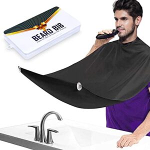 Beard Apron Catcher - Valentine's Day Gift for Man Beard Trimming Bib Non-Stick Beard Catcher Grooming Cape with 3 Suction Cups