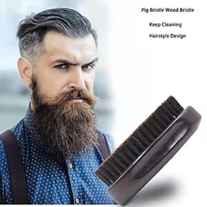 Beard Care Kit Stocking Stuffers for Men Gift Black Beard Brush with Boar Bristles,Anti-Static Fine & Wide Tooth Facial Apron Beard Cover Perfect Father's Day gifts for Dad Men Boy Friend