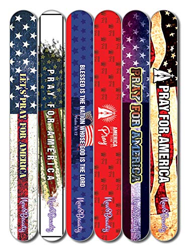 New8Beauty Emery Boards for Nails - Pray for America (36-Pack) - Premium Quality Gift Ideas for Women and Men Stocking Stuffers