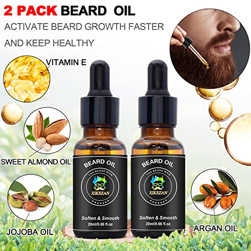 Beard Straightener w/Beard Balm & Beard Growth Oil & Beard Comb & Beard E-Book,Patented Design 3 in 1 Hair Straightener Brush Beard Straightening Comb,Unique Stocking Stuffers Gifts for Men Women Him