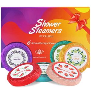 shower steamers aromatherapy gifts for women – variety pack of 6 shower bombs with natural essential oils, self care & relaxation, mothers day gifts for mom, birthday gifts for women, gifts for her