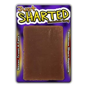 just sharted chocolate soap novelty bath bar soap funny unisex spa for women men chocolate gags for friends family secret santa white elephant stocking stuffers teens adults fart joke gag