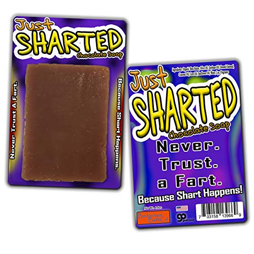 Just Sharted Chocolate Soap Novelty Bath Bar Soap Funny Unisex Spa for Women Men Chocolate Gags for Friends Family Secret Santa White Elephant Stocking Stuffers Teens Adults Fart Joke Gag