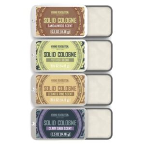 viking revolution 4 pack mens solid colognes men 0.5 oz – basin solid perfume with cedar wood, clary sage, vetiver, sandalwood cologne for men – balm cologne for mens cologne balm travel cologne wax