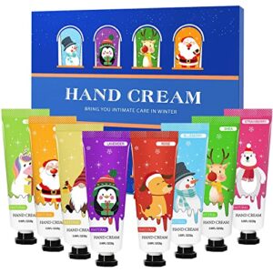 senseyo hand cream gift set natural plant fragrance shea hand lition for dry cracked hands christmas gifts for women mom girls, unique christmas stocking stuffers, 8 different fragrances