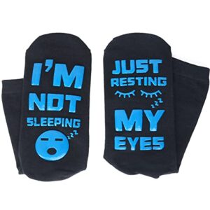 Engmoo Novelty Stocking Stuffers Socks I'm Not Sleeping Just Resting My Eyes Socks Gift For Dad Mom Christmas Gift