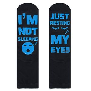 engmoo novelty stocking stuffers socks i’m not sleeping just resting my eyes socks gift for dad mom christmas gift