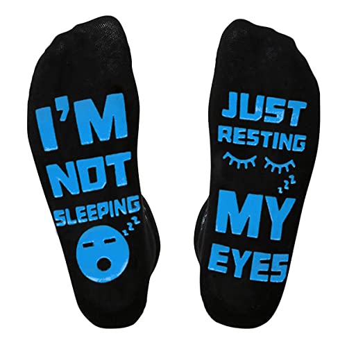 Engmoo Novelty Stocking Stuffers Socks I'm Not Sleeping Just Resting My Eyes Socks Gift For Dad Mom Christmas Gift