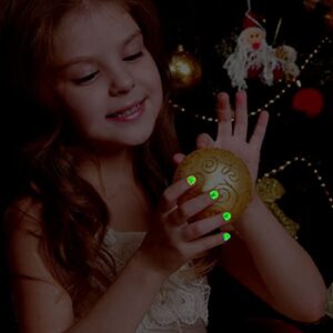 Cerlaza 450+pcs Luminous Christmas Nail Stickers for Kids Girls Christmas Stocking Stuffers, Self-Adhesive Glow Christmas Nail Decals, Holiday Nail Stickers with Santa Claus, Christmas trees, Gingerbread men-8 Sheets