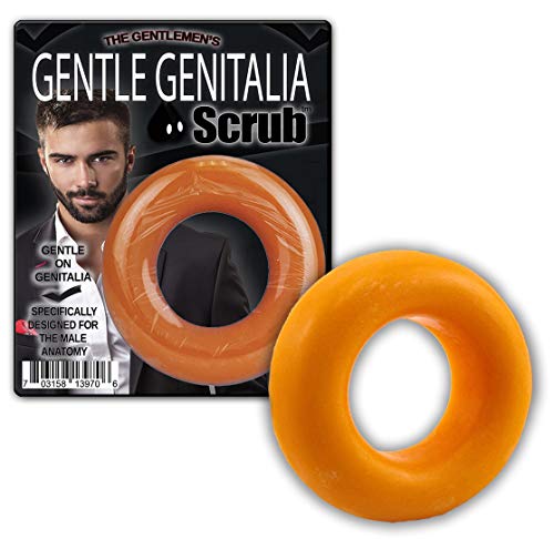 Gentlemen’s Gentle Genitalia Scrub Deluxe - Novelty Soap for Men, Funny Stocking Stuffer, Yellow, Lg