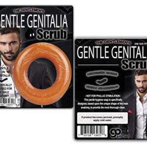 Gentlemen’s Gentle Genitalia Scrub Deluxe - Novelty Soap for Men, Funny Stocking Stuffer, Yellow, Lg