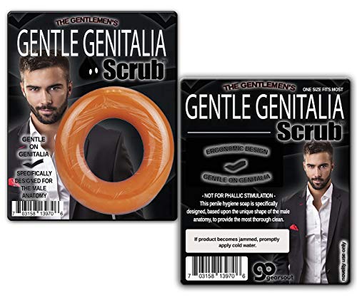 Gentlemen’s Gentle Genitalia Scrub Deluxe - Novelty Soap for Men, Funny Stocking Stuffer, Yellow, Lg