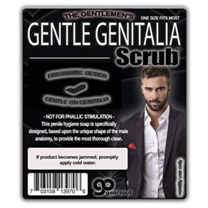 Gentlemen’s Gentle Genitalia Scrub Deluxe - Novelty Soap for Men, Funny Stocking Stuffer, Yellow, Lg