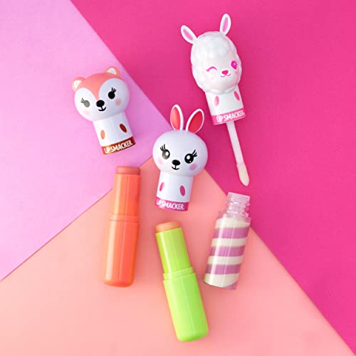 Lip Smacker Lippy Pals Flavored LIp Balm Set Of 3, Unicorn, Panda, Kitten, Foxy Apple, Hoppy Carrot Cake, Strawberry Llama Flavored, Lip Balm For Kids