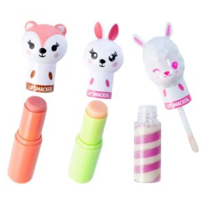 Lip Smacker Lippy Pals Flavored LIp Balm Set Of 3, Unicorn, Panda, Kitten, Foxy Apple, Hoppy Carrot Cake, Strawberry Llama Flavored, Lip Balm For Kids