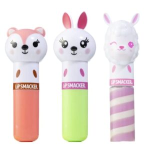 Lip Smacker Lippy Pals Flavored LIp Balm Set Of 3, Unicorn, Panda, Kitten, Foxy Apple, Hoppy Carrot Cake, Strawberry Llama Flavored, Lip Balm For Kids