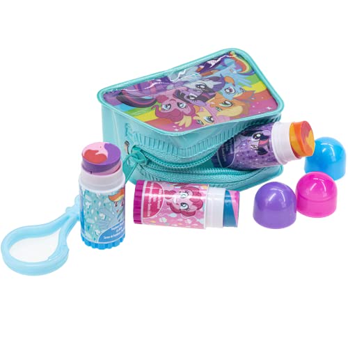 My Little Pony – Townley Girl Plant Based 3 Pcs Flavoured Swirl Lip Balm & Micro Keychain Bag Makeup Cosmetic Set for Kids and Girls, Ages 3+ Perfect for Parties, Sleepovers & Makeovers