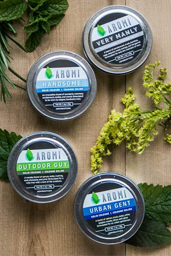 Aromi Solid Cologne | Fresh, Woodsy Scent, Best Men's Fragrance - Vegan, Cruelty-free, Portable, Travel-friendly, Stocking Stuffer, 1.0 oz, 5 (Very Manly)