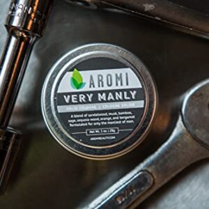 Aromi Solid Cologne | Fresh, Woodsy Scent, Best Men's Fragrance - Vegan, Cruelty-free, Portable, Travel-friendly, Stocking Stuffer, 1.0 oz, 5 (Very Manly)