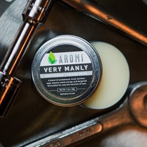 Aromi Solid Cologne | Fresh, Woodsy Scent, Best Men's Fragrance - Vegan, Cruelty-free, Portable, Travel-friendly, Stocking Stuffer, 1.0 oz, 5 (Very Manly)