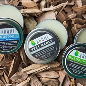 Aromi Solid Cologne | Fresh, Woodsy Scent, Best Men's Fragrance - Vegan, Cruelty-free, Portable, Travel-friendly, Stocking Stuffer, 1.0 oz, 5 (Very Manly)