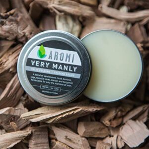 Aromi Solid Cologne | Fresh, Woodsy Scent, Best Men's Fragrance - Vegan, Cruelty-free, Portable, Travel-friendly, Stocking Stuffer, 1.0 oz, 5 (Very Manly)