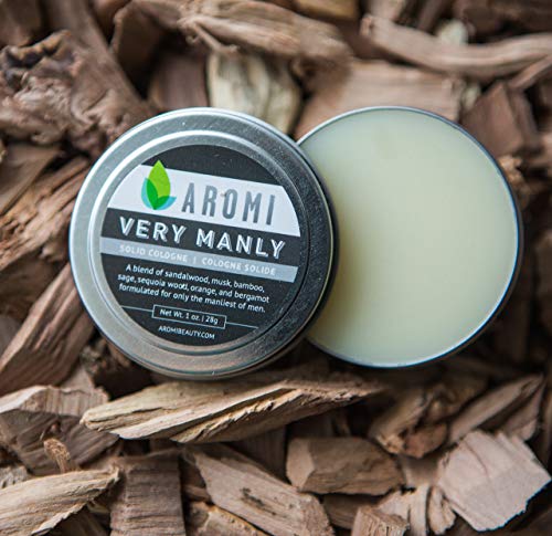 Aromi Solid Cologne | Fresh, Woodsy Scent, Best Men's Fragrance - Vegan, Cruelty-free, Portable, Travel-friendly, Stocking Stuffer, 1.0 oz, 5 (Very Manly)