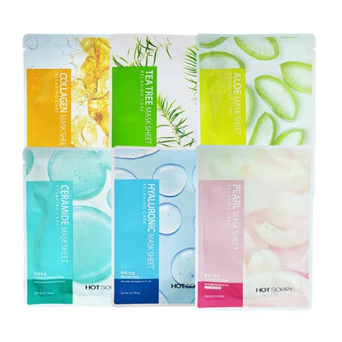 HOT SORRY Relaxing Care Mask Sheet 6 Combo Pack l Korean Mask I Moisturizing I Soothing I