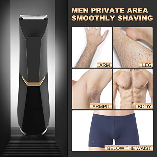 Ufree Body Hair Trimmer for Men, Ceramic Blade Pubic Hair Trimmer Electric Razor Clippers for Men Grooming Kit, Waterproof Shaver for Men Groin Hair Ball Trimmer, Gifts for Men, Wet/Dry & LED Light