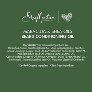 SheaMoisture Beard Conditioning Oil for a Full Beard Maracuja Oil and Shea Butter to Moisturize and Soften Beards 3.2 oz