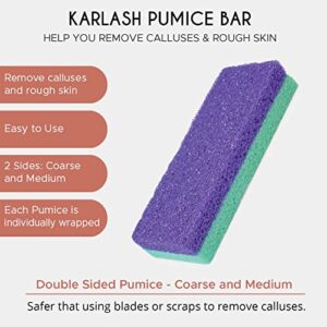 Karlash Professional Pedicure Foot Pumice Stone for Feet Skin Callus Remover and Scrubber for Dead Skins 2 Sided (Pack of 2)