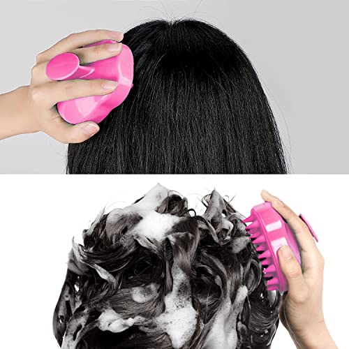 RELAXO- Shampoo Massager Brush for All Kinds of Hairs, Shower Scalp Massager for Men & Women - Helps Promote Healthy Blood Flow, Relieve Stress (Pink)