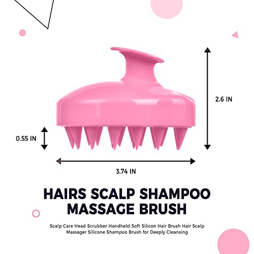 RELAXO- Shampoo Massager Brush for All Kinds of Hairs, Shower Scalp Massager for Men & Women - Helps Promote Healthy Blood Flow, Relieve Stress (Pink)