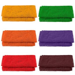 6 pieces african bathing sponge bath sponge exfoliating shower body scrubber back skin smoother for women men body beauty or stocking stuffer (brown, green, orange, purple, red, yellow)