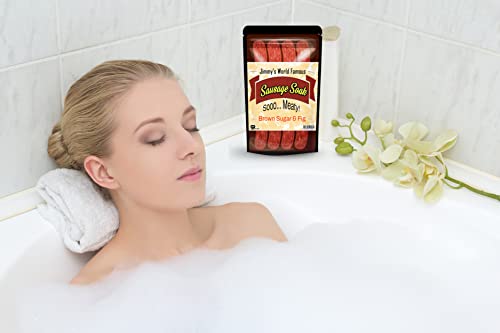 Jimmy’s Sausage Soak Bath Salts - Premium Bath Soak for Men - Brown Sugar and Fig Fragrance Shower Gift for Meat Lovers, Funny Stocking Stuffers and Gift Baskets for Dad Boyfriend Husband