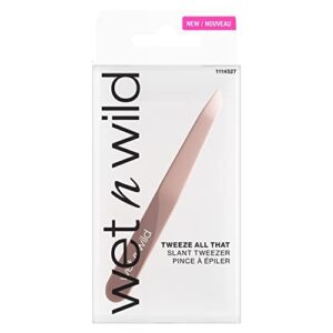 wet n wild beauty eyebrow tweezers hair removal tweezers, pointed precision with sharp needle nose point tweezers for men, women & kids, stainless steel