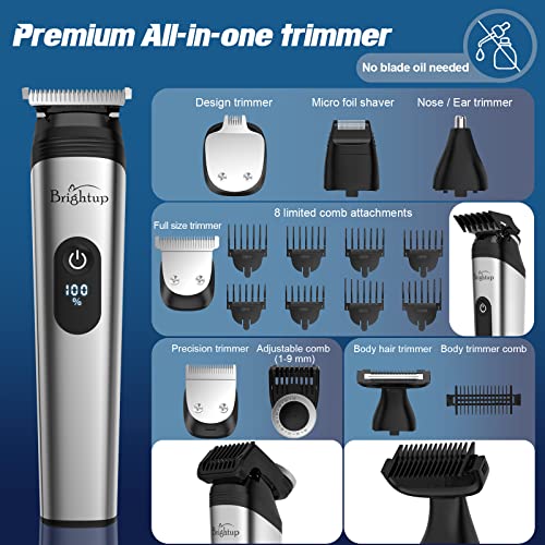 Brightup Beard Trimmer for Men - 22 Piece Beard Grooming Kit with Hair Trimmer, Hair Clippers, Electric Razor - IPX7 Waterproof Shavers for Mustache, Face, Nose, Ear, Body - Ideal Mens Gifts, YH-7282