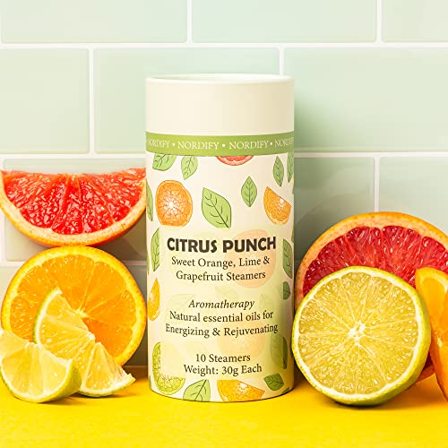 Nordify Citrus Punch Shower Steamers Aromatherapy Variety Pack of 10 - Gifts for Mom, Gifts for Women and Men, Shower Bombs with Citrus Essential Oils