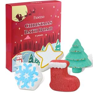 stocking stuffers – bath bombs 4 packs bubble bath bombs christmas tree , christmas gifts for women and men, great gift set for children’s christmas box, christmas for boys and girls