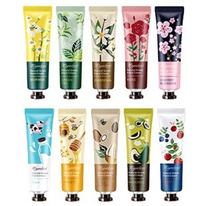 bonniestore 10 pack plant fragrance hand cream, moisturizing hand care cream travel gift set with natural aloe and vitamin e for women bridesmaid-30ml