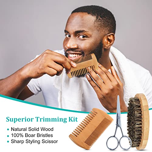 Birthday Gifts for Men - Beard Kit Gifts Set for Men with Beard Oil, Beard Balm, Beard Brush, Beard Comb, Scissors, eBook - Anniversary & Graduation Gifts for Him Dad Husband Boyfriend Brother Fiance