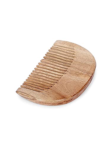 AYUSHYA HEALTH Neem Wood Comb Hair + Beard Detangler for Women and Men | Pocket Comb | traveling Comb & Beard Comb for Beard | Wooden Pocket Size Beard Comb (Pack of 2)