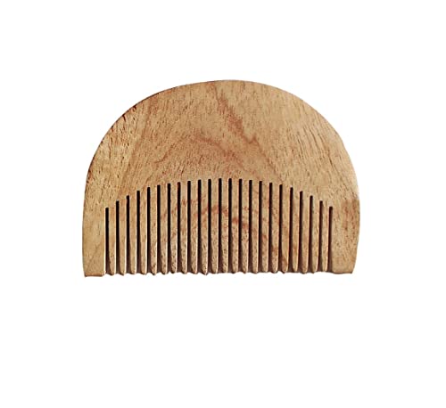 AYUSHYA HEALTH Neem Wood Comb Hair + Beard Detangler for Women and Men | Pocket Comb | traveling Comb & Beard Comb for Beard | Wooden Pocket Size Beard Comb (Pack of 2)