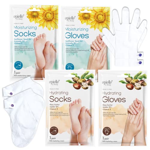 NEW Epielle Hydrating & Moisturizing Gloves & Socks Masks Combo 12pk for Hand and Foot STOCKING STUFFERS!!