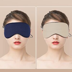 Hochoek Ice-Cold-Silk-Sleep-Mask Eyeshade Eye-Mask Eye-Cover - Double-Sided Warm and Ice-Cold Series (Classic Grey/Deep Rock Ash+Green/Beige+Dark Blue/Light Pink)