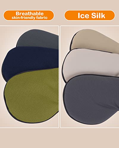 Hochoek Ice-Cold-Silk-Sleep-Mask Eyeshade Eye-Mask Eye-Cover - Double-Sided Warm and Ice-Cold Series (Classic Grey/Deep Rock Ash+Green/Beige+Dark Blue/Light Pink)