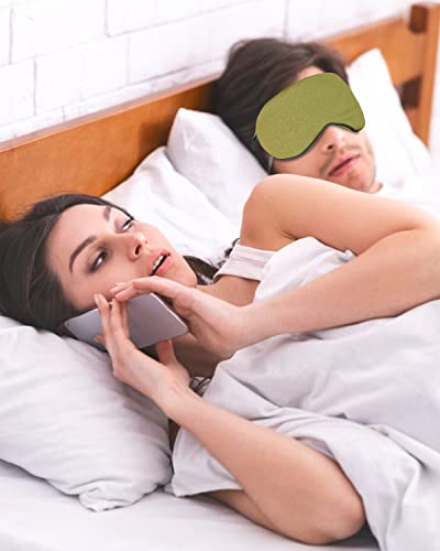 Hochoek Ice-Cold-Silk-Sleep-Mask Eyeshade Eye-Mask Eye-Cover - Double-Sided Warm and Ice-Cold Series (Classic Grey/Deep Rock Ash+Green/Beige+Dark Blue/Light Pink)