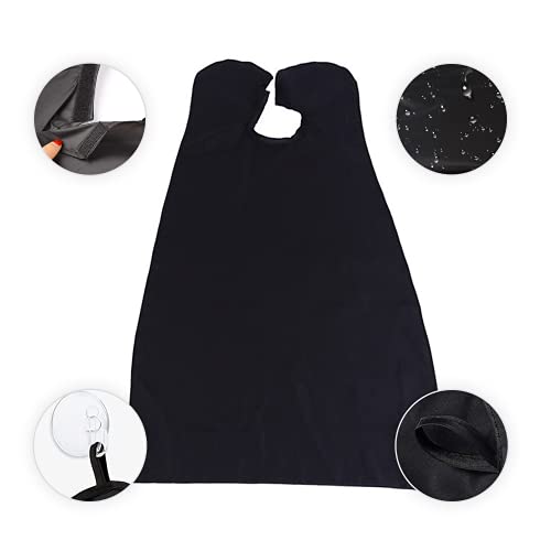 Beard Bib Beard Apron,Waterproof Beard Apron Cape Grooming set for Trimming,with 4 Suction Cups Best Gift for Boyfriend/Husband/Fathers day/Anniversary/Christmas Stocking Stuffers-Black (Black)