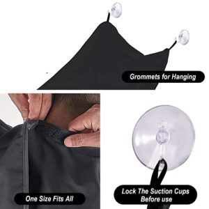 Beard Bib Beard Apron,Waterproof Beard Apron Cape Grooming set for Trimming,with 4 Suction Cups Best Gift for Boyfriend/Husband/Fathers day/Anniversary/Christmas Stocking Stuffers-Black (Black)